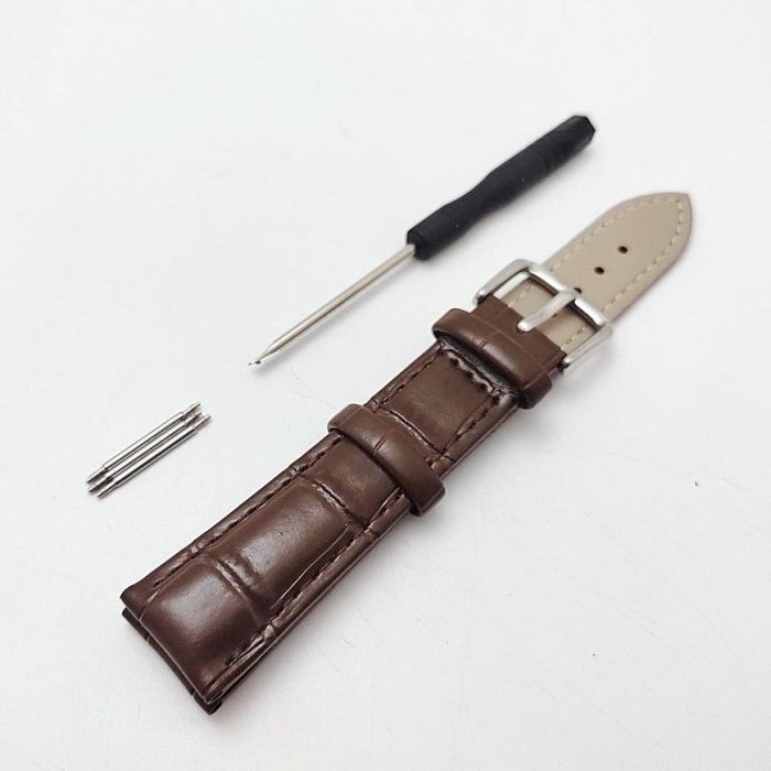 【timekeeper】 全新20mm咖啡色皮錶帶+拆錶帶工具+錶耳針 | Yahoo拍賣