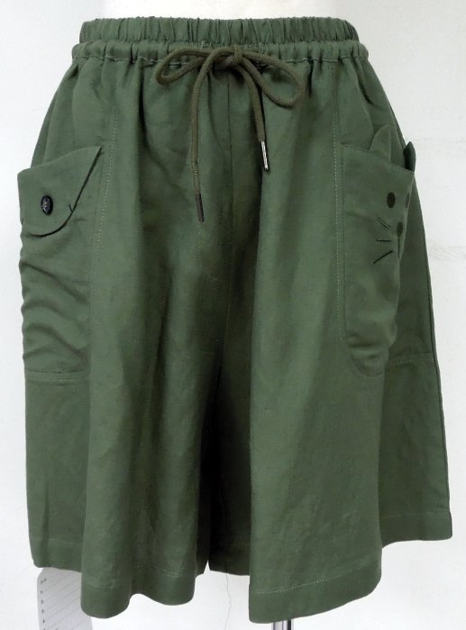 JUNIORPOLISEN設計師服飾(820-114)純色腰鬆緊貓咪口袋造型棉麻褲裙原價2790元特價558元 | Yahoo拍賣