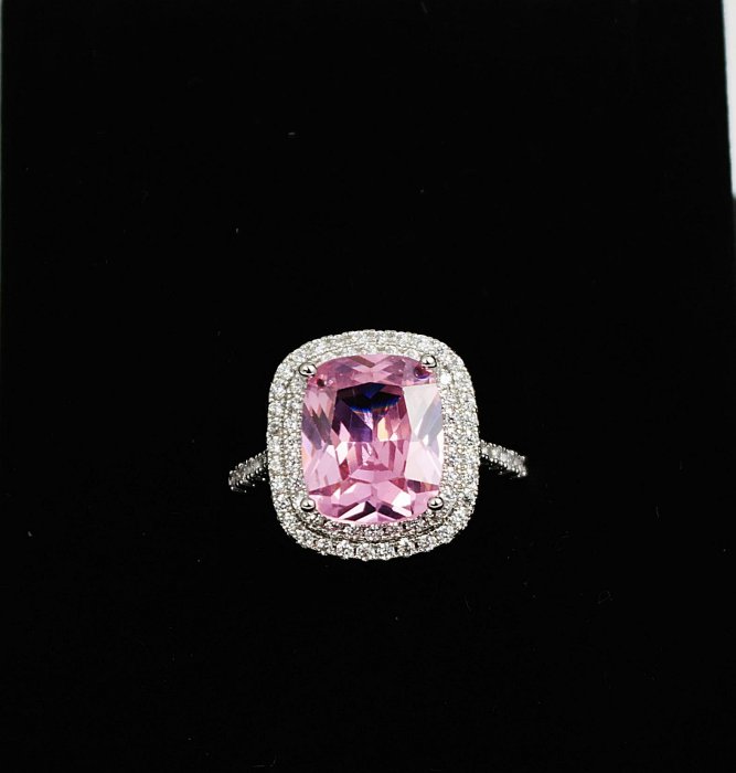 【桑園の】時尚優雅 璀璨 粉紅晶鑽 戒指 盒附 (委託品) T 5259 A03 | Yahoo拍賣
