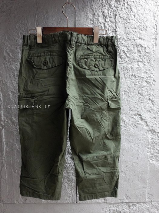 CA 日本品牌 UNIQLO 軍綠 可反摺 彈性工作七分褲 S號 一元起標無底價E248 | Yahoo拍賣