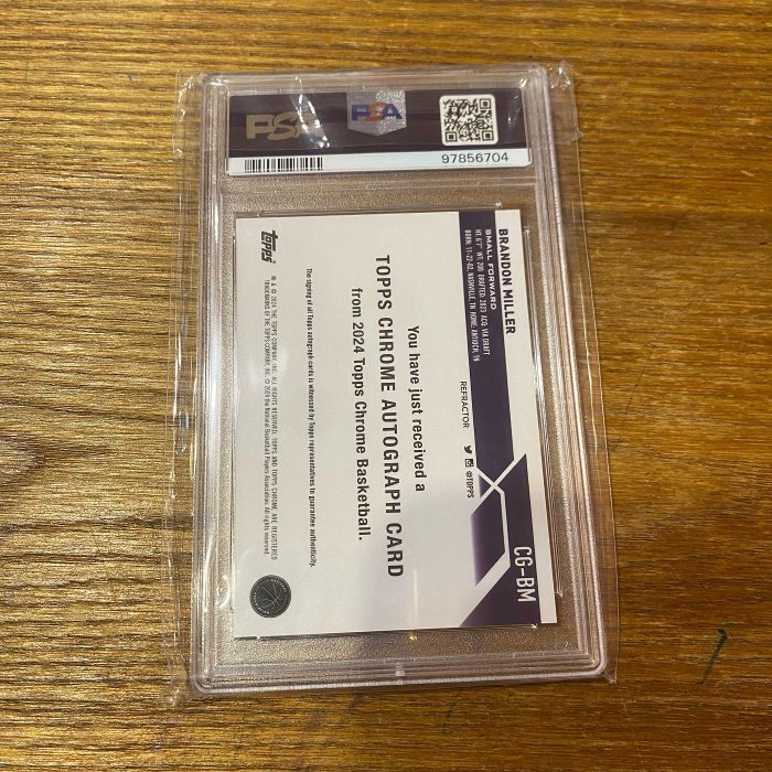 2023 Topps chrome Brandon Miller Rc貼紙簽psa10(K) | Yahoo拍賣