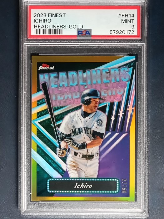 ICHIRO 鈴木一朗 2023 TOPPS FINEST HEADLINERS GOLD REF 金亮 37/50 鑑定卡 PSA 9，一元起標！ | Yahoo拍賣