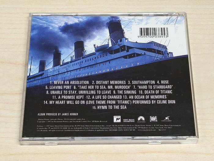 【駱克二手西洋CD】TITANIC MUSIC FROM THE MOTION PICTURE JAMES HORNER CELINE ...