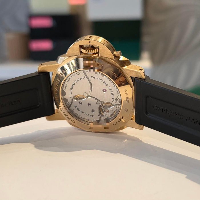 【個人藏錶】 PANERAI 沛納海 PAM289 18k黃金材質 圓弧型藍寶石鏡面 8日動能顯示 三明治面盤 日期窗 P.2002手上鍊機芯 ...