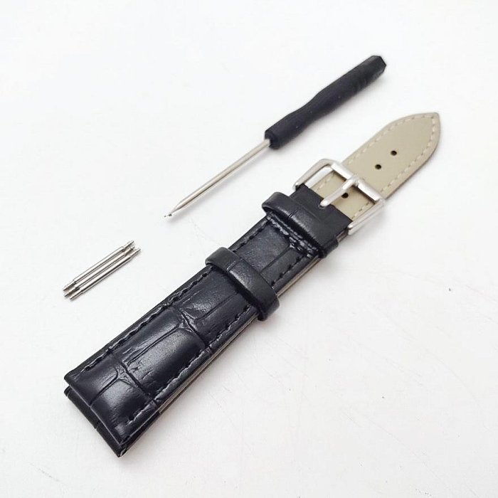 【timekeeper】 全新18mm黑色皮錶帶+拆錶帶工具+錶耳針 | Yahoo拍賣