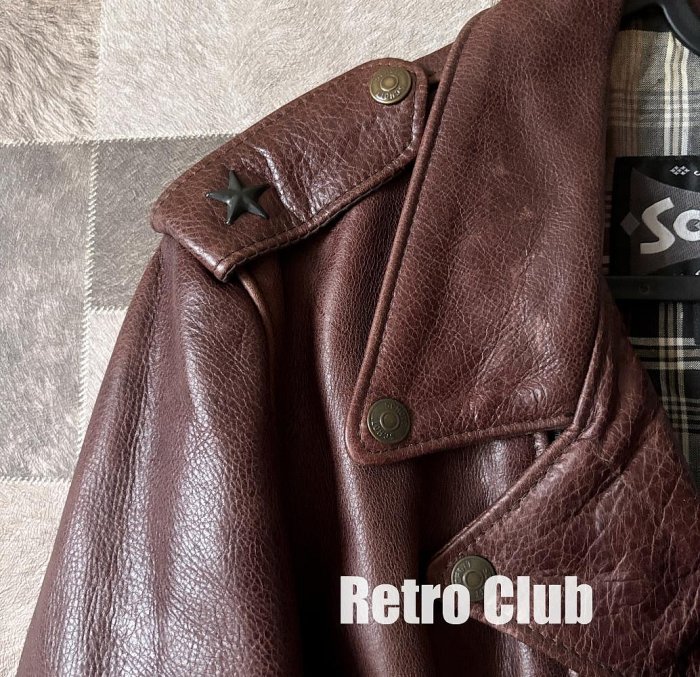 Retro CLUB【一元起標】【二手】美國品牌 Schott 626 美國製 咖啡色 牛皮革 翻領騎士皮衣外套 B25802 | Yahoo拍賣