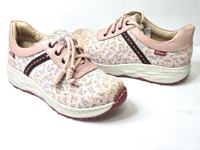 零碼鞋 7號 Zobr 路豹 女款牛皮氣墊休閒鞋 S381 粉仔花 (S系列)特價990元 鞋面明顯污漬 | Yahoo拍賣