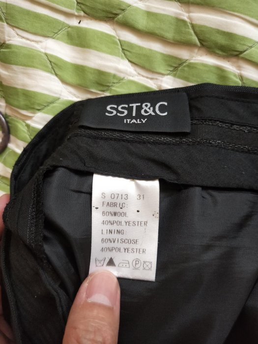 （清衣櫃）SST&C 整套 西裝 西裝外套 西裝褲 條紋黑 肩寬44 | Yahoo拍賣