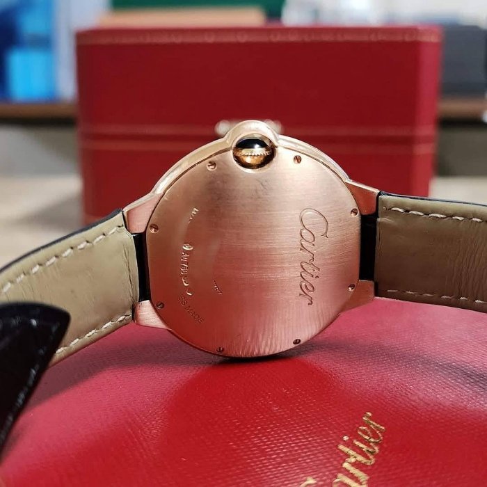 【個人藏錶】 CARTIER 卡地亞 W6900651 18k玫瑰金材質 大型 藍氣球系列 白色面盤 日期窗 自動上鏈機械錶 42mm ...