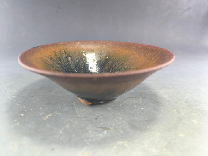 @@ 石趣齋文物 @@宋代建窯柿釉青藍毫撇口盞-K09(近全品，低價起拍附贈品) | Yahoo拍賣