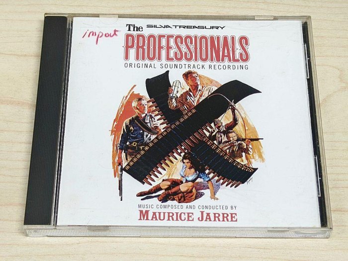 【駱克二手西洋CD】THE PROFESSIONALS SOUNDTRACK MAURICE JARRE 美國版 專輯頁黃斑 封底霉點 外殼 ...