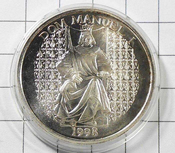 XX175 葡萄牙 1998年 曼紐一世1000 Esc銀幣 直徑40mm | Yahoo拍賣