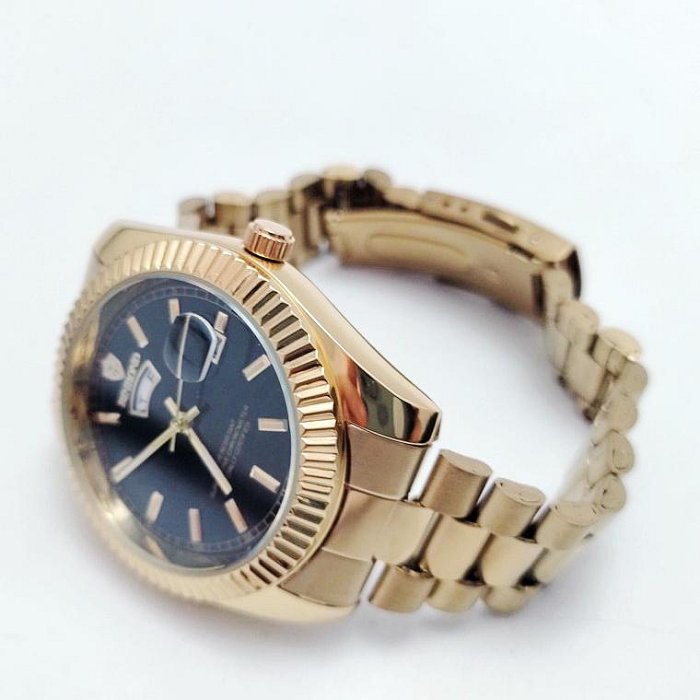 【timekeeper】 全新Binbond大錶徑開天窗鍍金石英錶(日期/星期顯示) | Yahoo拍賣