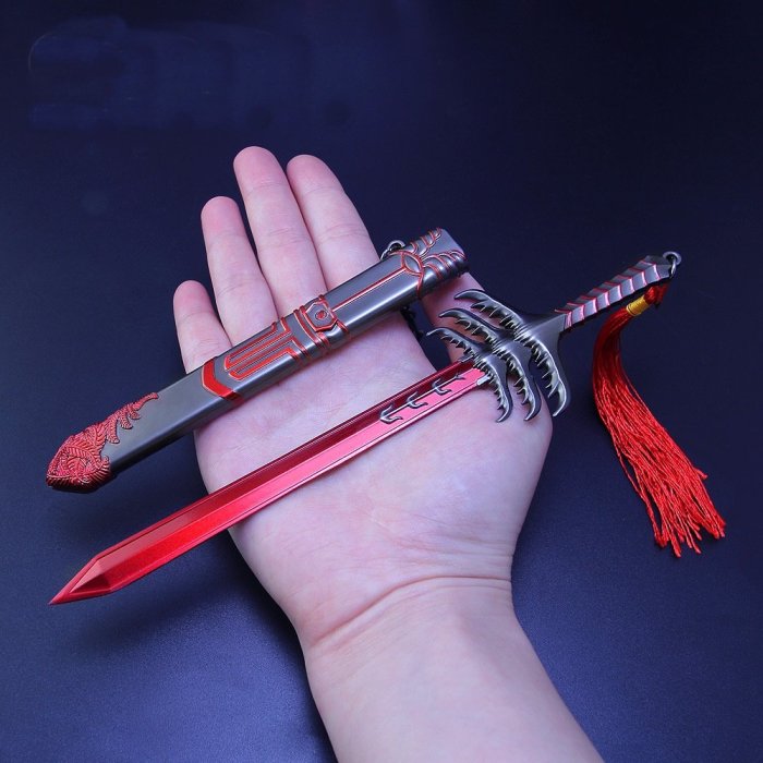 【現貨 - 送刀架】『 紂王焚天熾翼劍 』22cm 刀 劍 槍 武器 兵器 模型 no.9704 | Yahoo拍賣