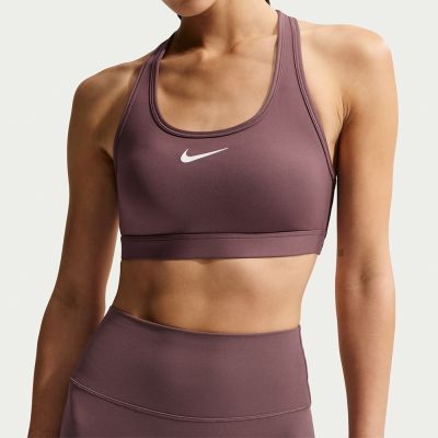 Nike As W Nk Swsh Med Spt Bra 運動內衣 女款 藕紫色 中度支撐 訓練 DX6822-502 | NIKE ...