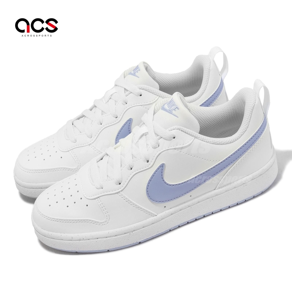 Nike 休閒鞋 Court Borough Low Recraft GS 女鞋 大童鞋 白 紫 小白鞋 皮革 DV5456-103 ...