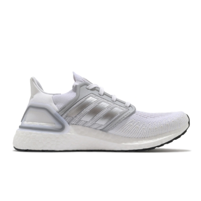 adidas 慢跑鞋 Ultraboost 20 襪套式 女鞋 愛迪達 緩震 路跑 NASA 球鞋穿搭 白 銀 FX7992 | 慢跑鞋 ...