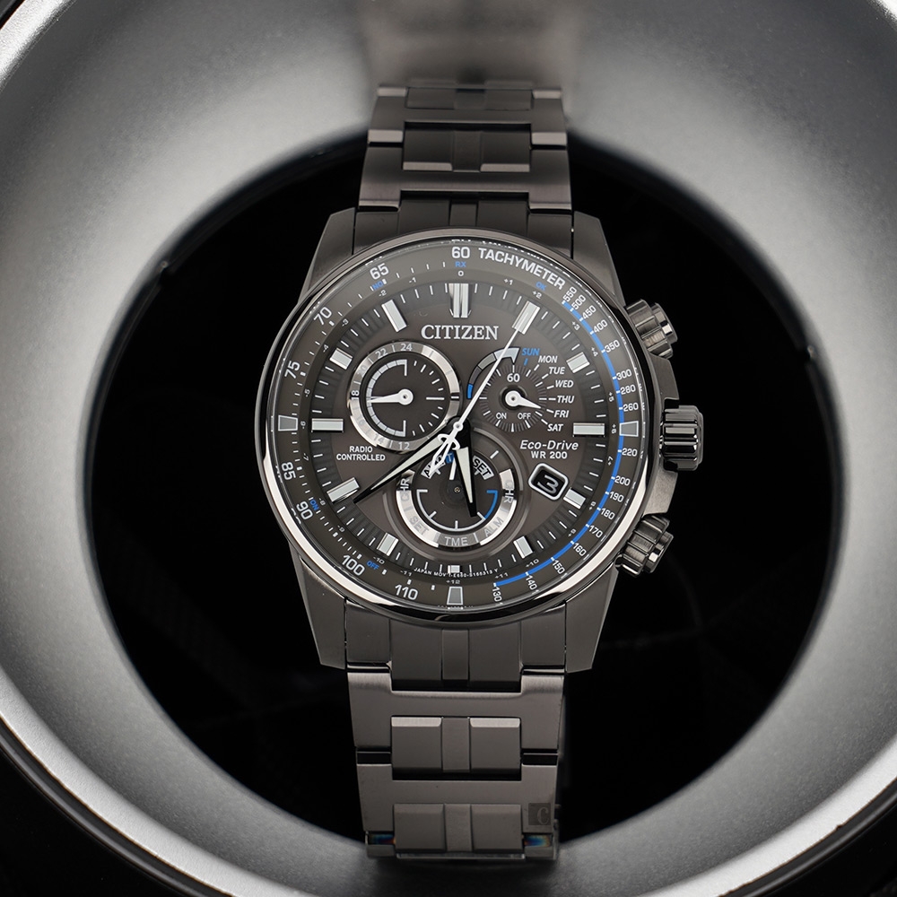 CITIZEN 星辰 廣告款光動能萬年曆電波錶-43mm CB5887-55H | 光動能男錶 | Yahoo購物中心