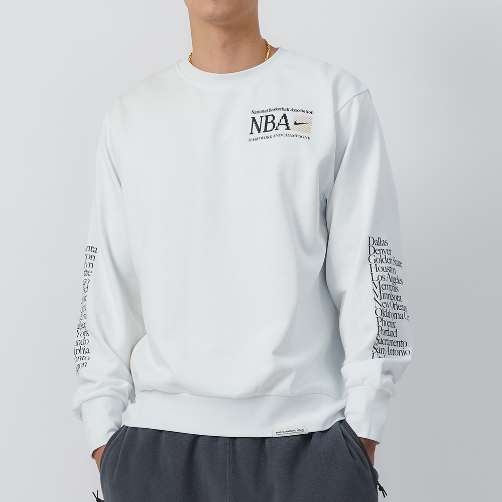 Nike AS N31 MNK DF STD ISSUE CREW 男 灰白 NBA 寬鬆 長袖 FD8469-121 | NIKE ...