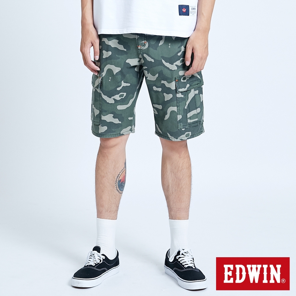 EDWIN JERSEYS 迦績 EJ3 涼感迷彩工作短褲-男-墨綠色 | 短褲/短裙 | Yahoo購物中心