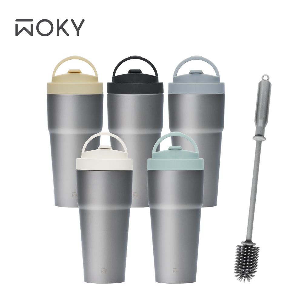 【WOKY沃廚】Ti 純鈦渾圓杯770ml-AllDay隨行款 (抗熱款)+矽膠杯刷 | 保冰/保溫杯(瓶) | Yahoo購物中心