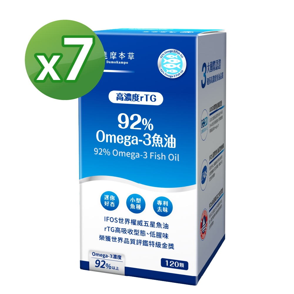 【達摩本草】92% Omega-3 rTG高濃度魚油EX x7盒(120顆/盒) | 機能保健 | Yahoo購物中心