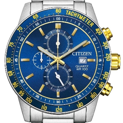 CITIZEN星辰錶 CHRONOGRAPH AN3684-59L 碼錶計時都會時尚不鏽鋼腕錶 藍 44mm | 其他男錶 | Yahoo購物中心