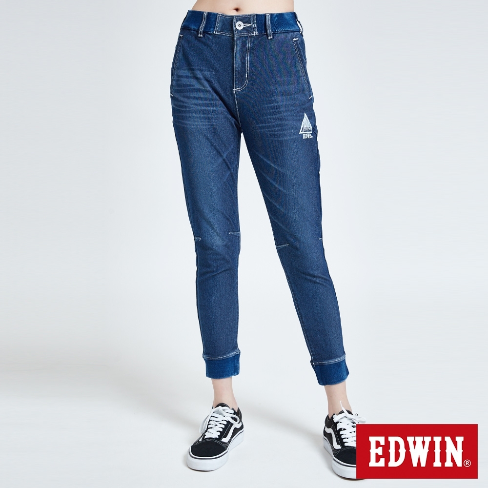 EDWIN JERSEYS 迦績 PK EJ6 涼感透氣 運動束口牛仔褲-女-拔洗藍 | 縮口褲/棉褲 | Yahoo購物中心