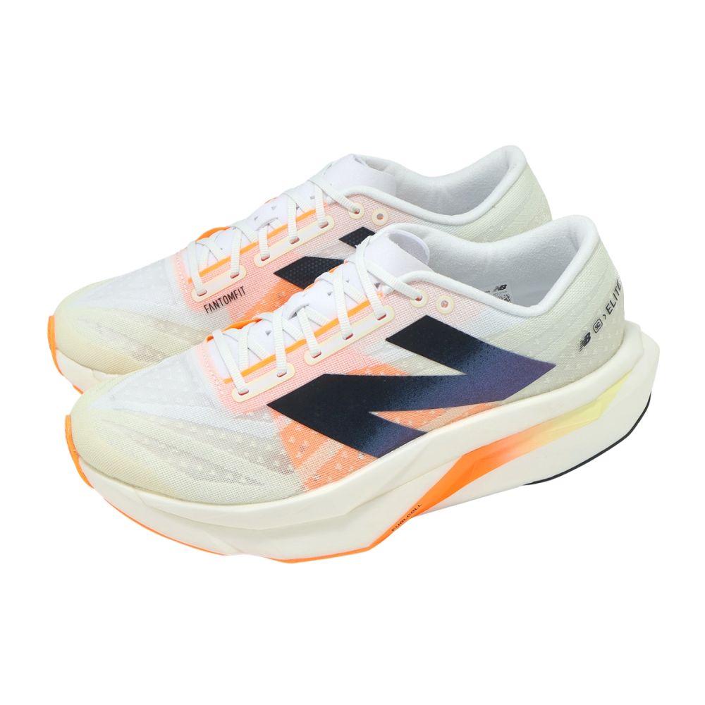 New Balance NB 競速跑鞋 FuelCell SuperComp Elite V4 2E 寬楦 男鞋 白橘 回彈 碳板 ...