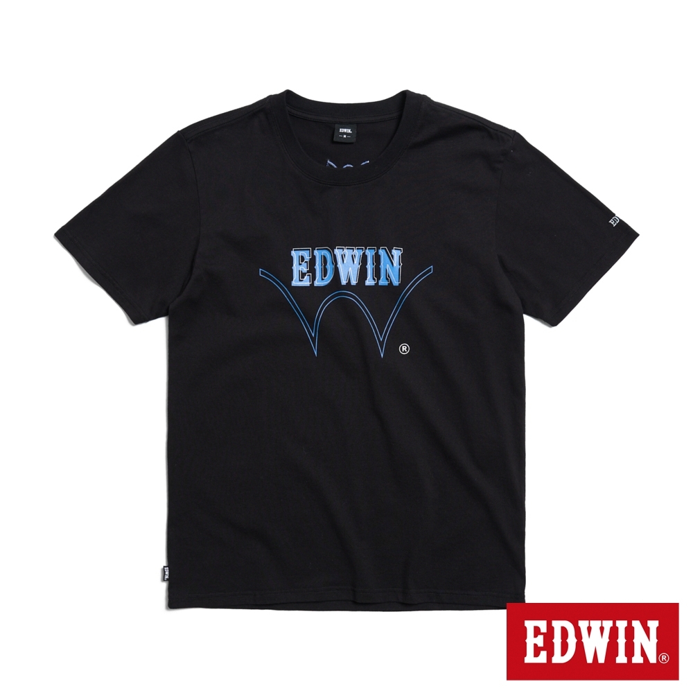 EDWIN 男裝 W框線LOGO短袖T恤-黑色 | T恤 | Yahoo購物中心