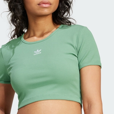 【adidas 愛迪達】 ESSENTIALS 短版短袖上衣 T恤 女 - Originals IY9665 | adidas | Yahoo購物中心
