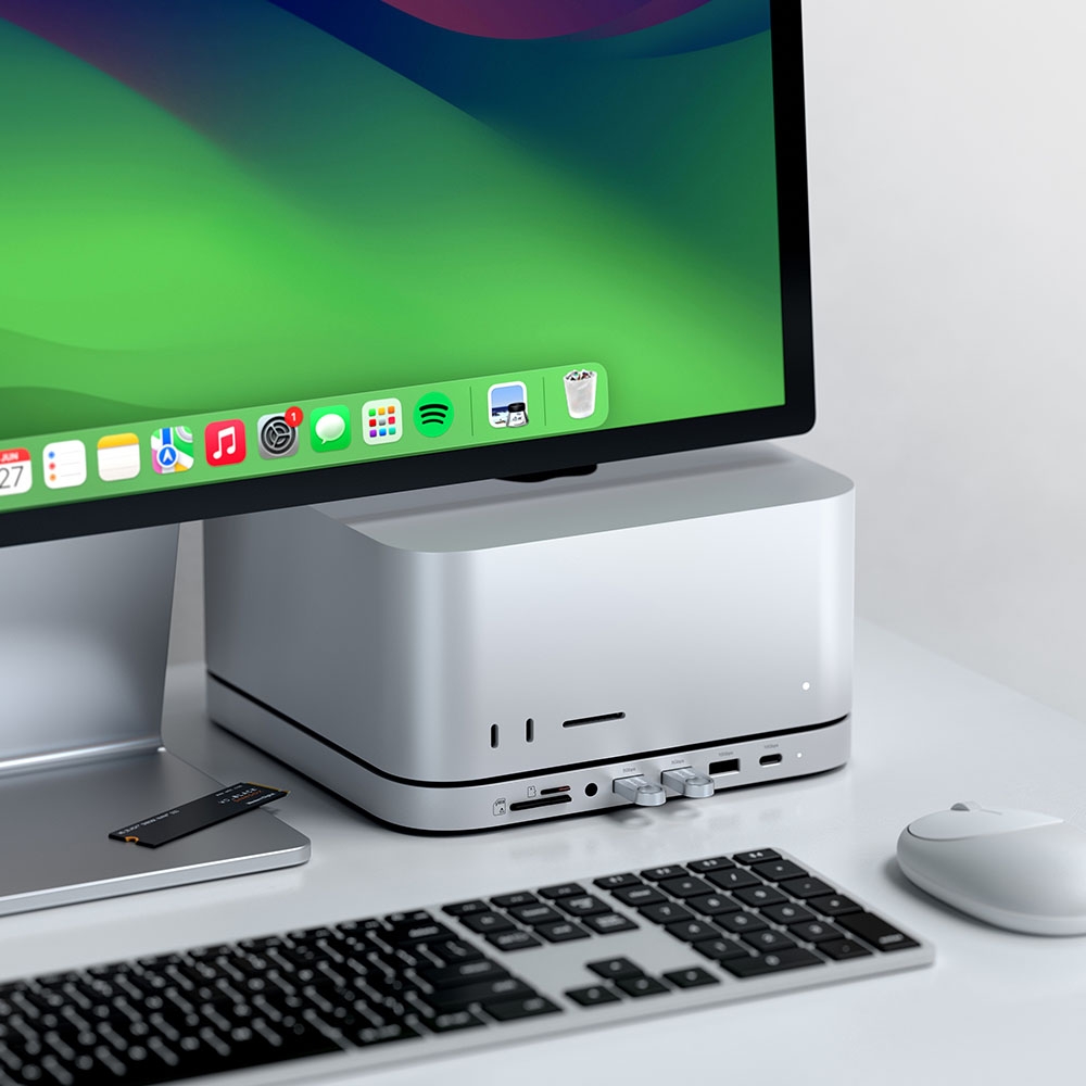 Satechi Mac Mini & Mac Studio 多功能擴充底座附 NVMe SSD 擴充埠 Docking Station (ST ...