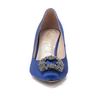 Pineapple Outfitter-Shining Pixel 璀璨名媛方鑽飾釦尖頭高跟鞋-藍色 | 6-8cm | Yahoo購物中心