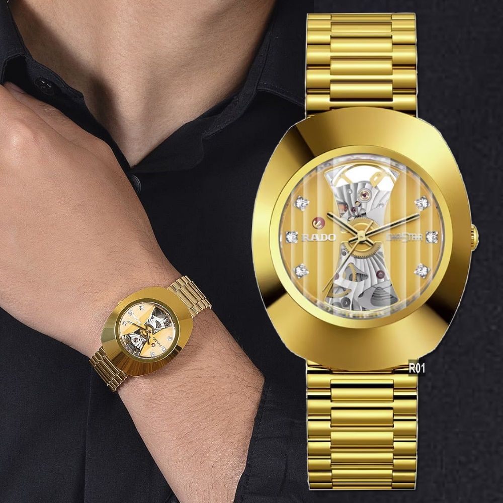 獨賣 RADO 雷達表 Original DiaStar Open Heart 鑽星開芯機械金色款35㎜ R01 (R12064263 ...