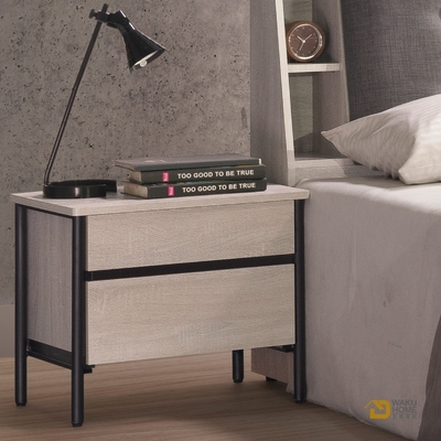 WAKUHOME 瓦酷家具 Will明亮輕工業風床頭櫃 寬54*深42*高46(cm) | 寬50~65cm | Yahoo購物中心