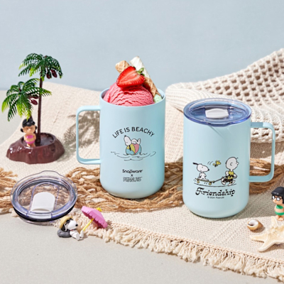 【美國康寧】(買一送一)Snapware Snoopy 美味早午餐/海灘假期 鋅陶瓷不鏽鋼保溫保冰辦公杯/桌上杯-620ML | 保冰/保溫杯(瓶) | Yahoo購物中心