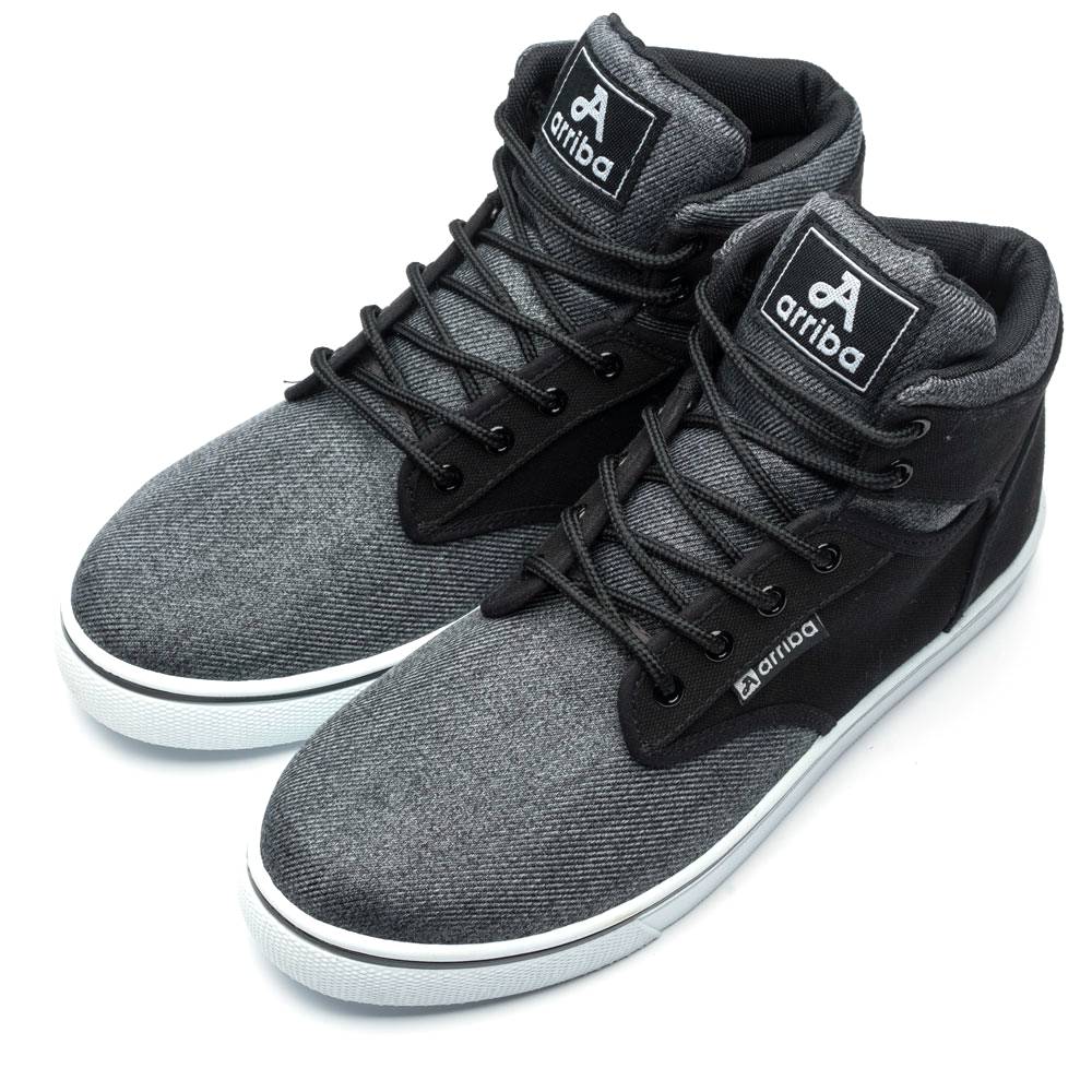 ARRIBA艾樂跑男鞋-中筒鞋型百搭休閒鞋-灰/黑(FA524) | 休閒鞋 | Yahoo購物中心