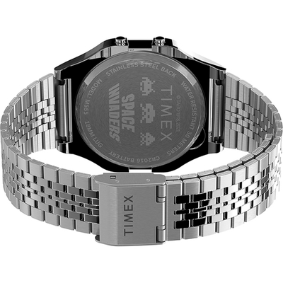 TIMEX x T80 x Space Invaders 限量聯名電子錶-銀/34mm | 電子錶 | Yahoo購物中心