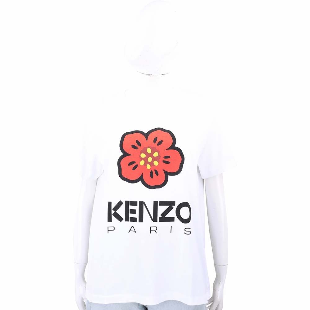 KENZO BOKE FLOWER 扶桑花字母短袖TEE T恤(女款/白色) | 精品服飾/鞋子 | Yahoo購物中心