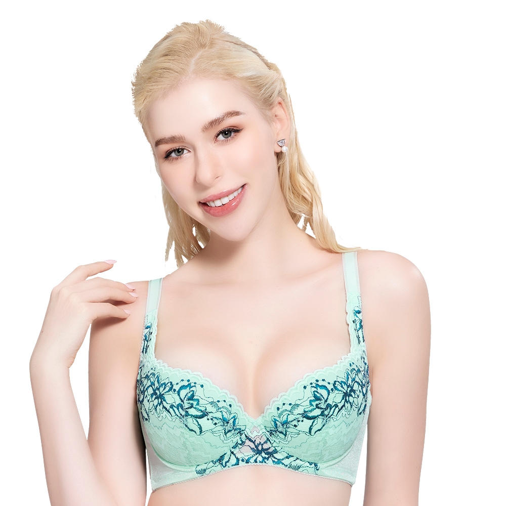 思薇爾 花芯系列A-F罩蕾絲包覆女內衣(沁透綠) | 集中包覆內衣 | Yahoo購物中心