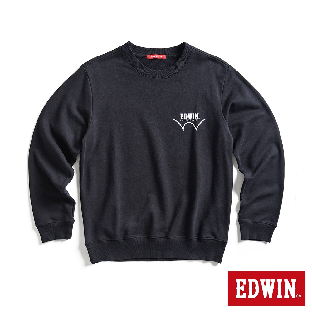 EDWIN 男裝 袋花LOGO衛衣-黑色 | 大學T | Yahoo購物中心