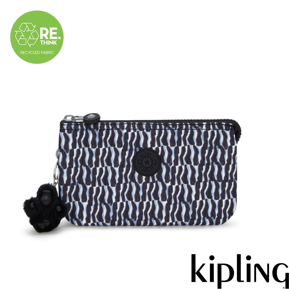 Kipling 藍白波紋三夾層配件包-CREATIVITY L | 手提/手拿包 | Yahoo購物中心