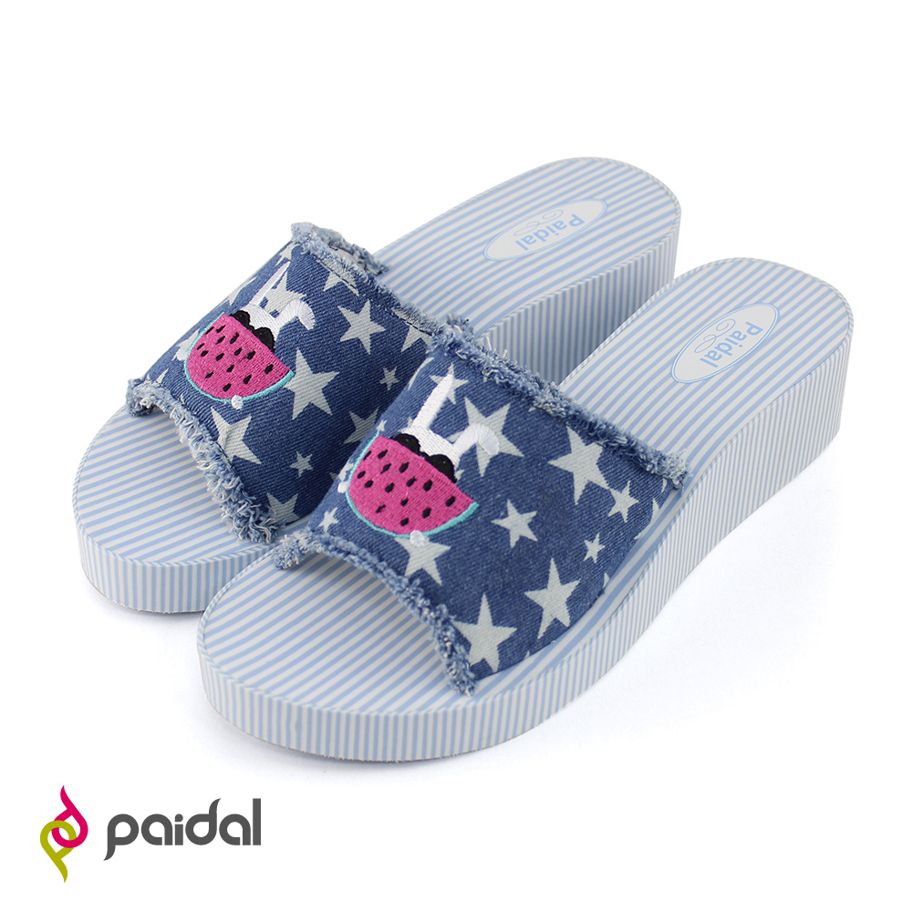 Paidal星星單寧墨鏡兔吃西瓜厚底一片式美型涼拖 | 夾腳 | Yahoo購物中心